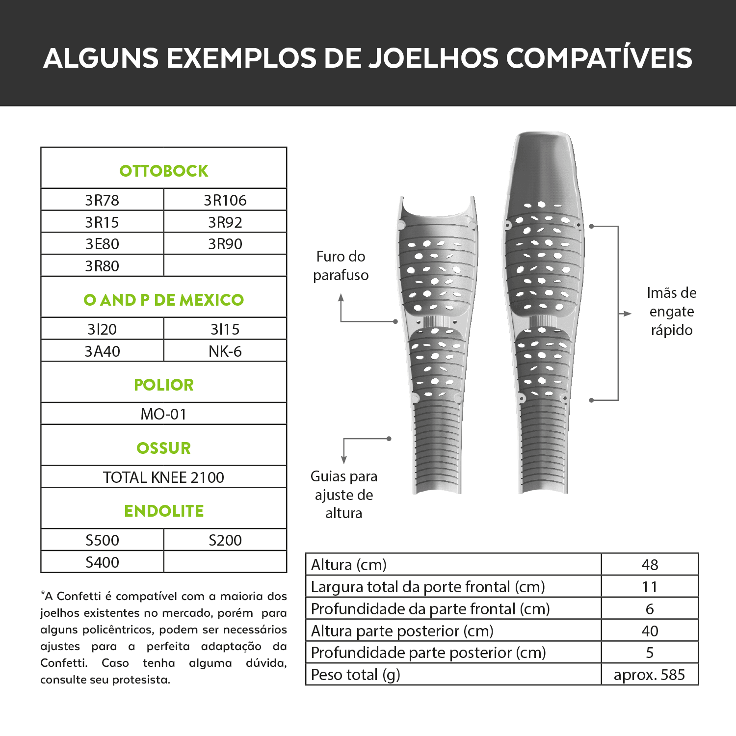 Capa para Prótese Transfemoral Confetti Brown – Centro PCD